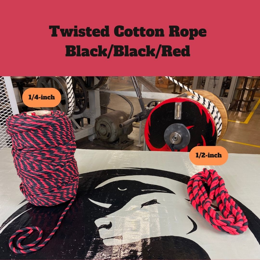 Red & Black Cotton Rope | Thin Red Line - Twisted Cotton Rope – Ravenox
