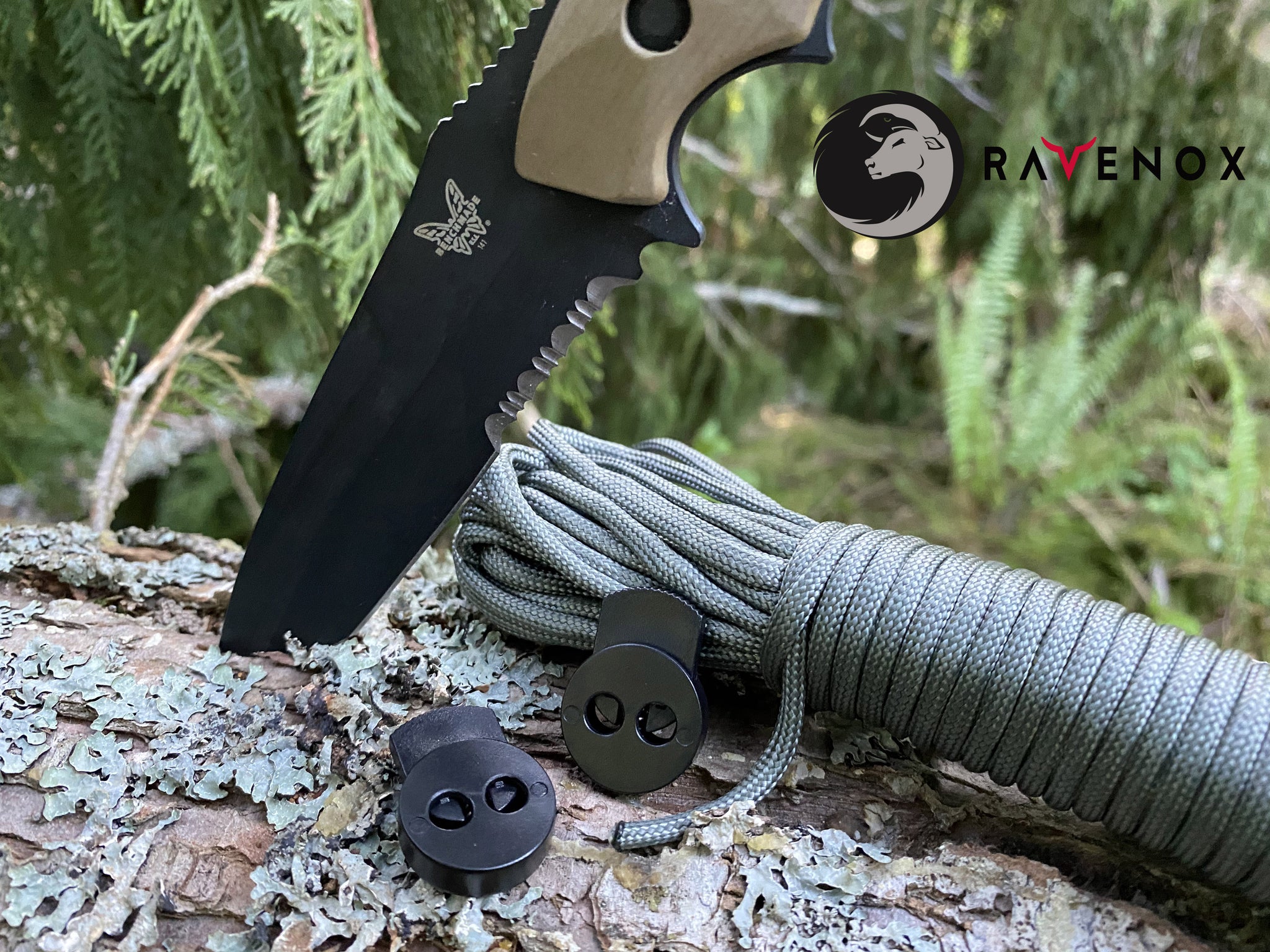 Ravenox Dual Hole Circle Cord Locks | Paracord Cordage Toggles