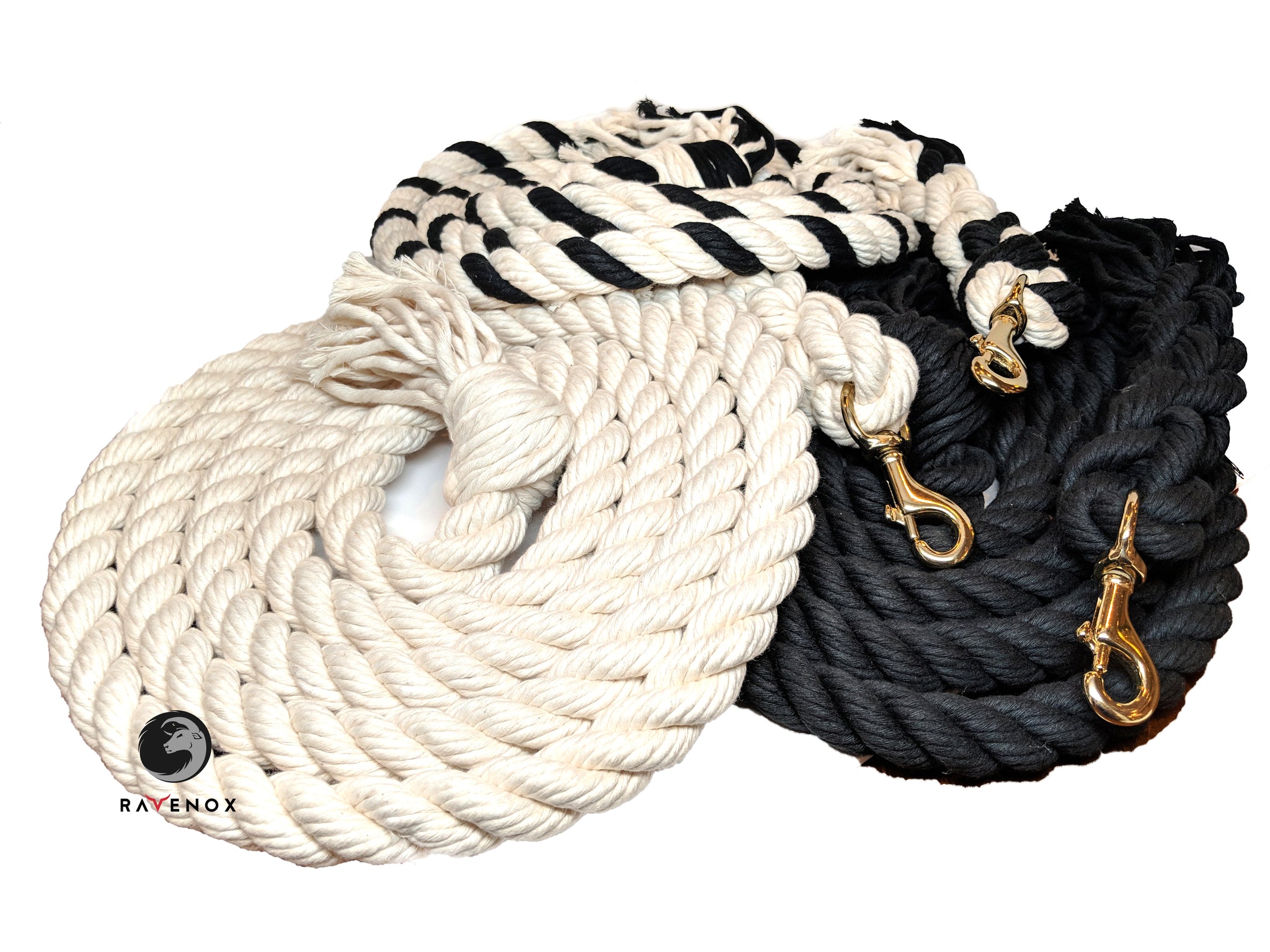 Ravenox Horse Tack Horse Leads | 1-Inch Soft Cotton Rope