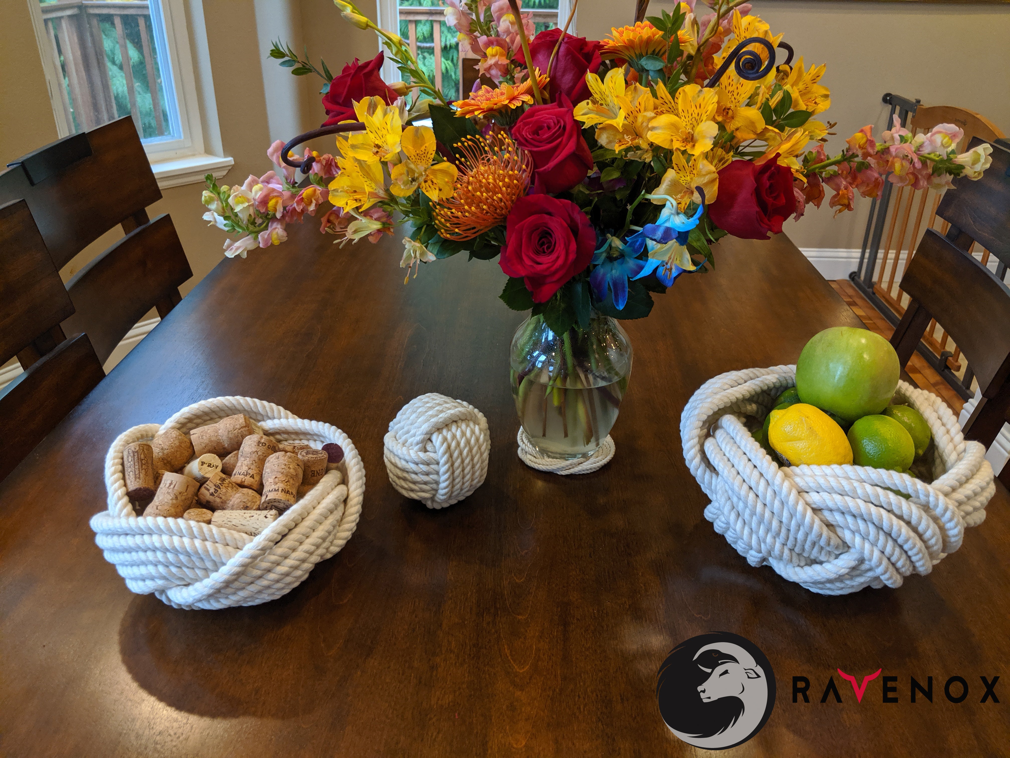 Ravenox Rustic Nautical Table Bowls | Twisted Cotton Rope Bowl