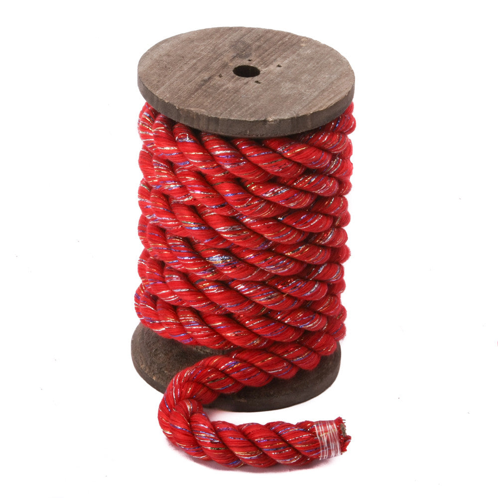 Ravenox Red Glitter Cotton Rope | Twisted Cotton at Low Prices